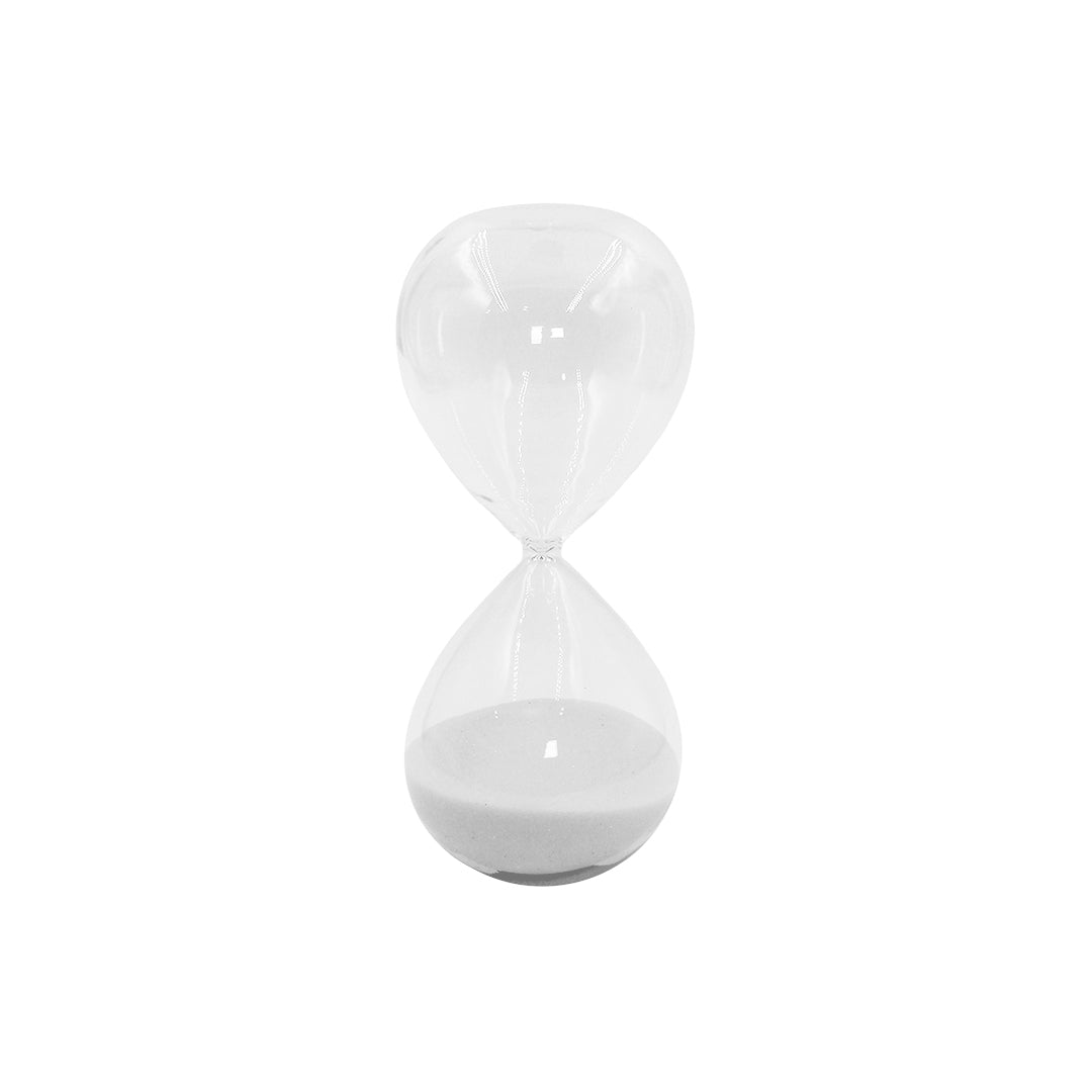 Reloj Decorativo Curvo, de Vidrio con Arena Blanca – andorrahome