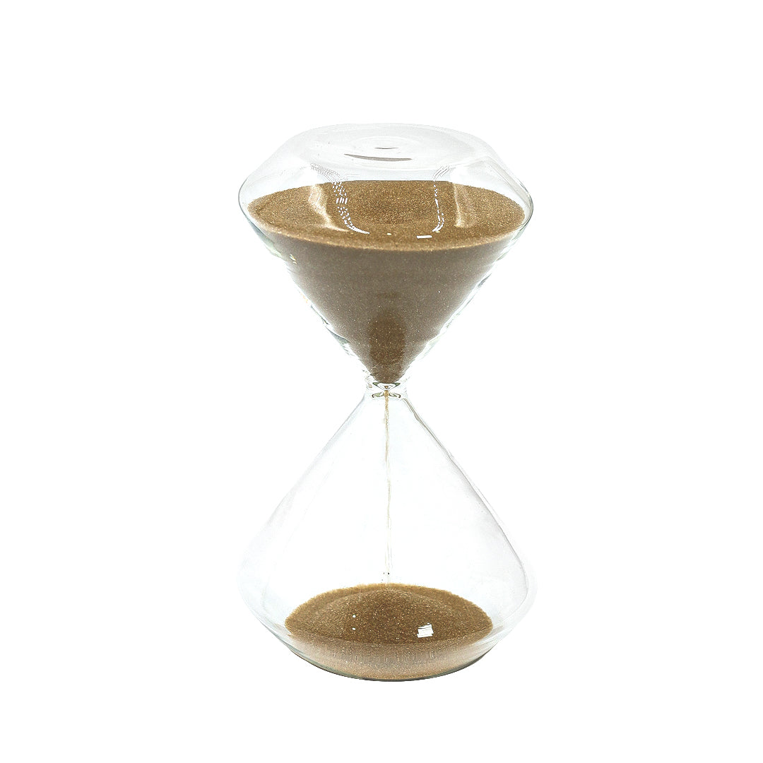 Reloj Decorativo Geo de Vidrio con Arena Dorada – andorrahome