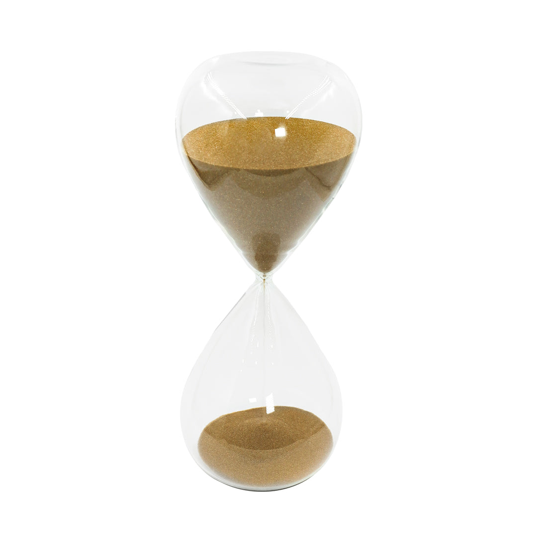 Reloj Decorativo Ninfa de Vidrio con Arena Dorada – andorrahome